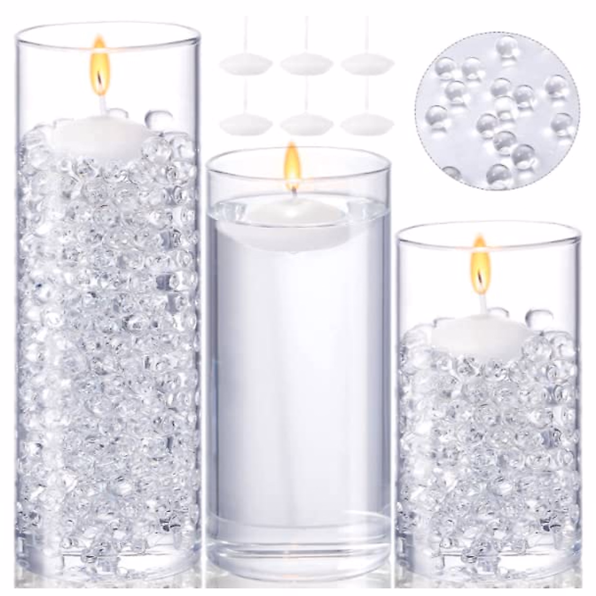 Clear Gel Beads, Vase Filler Beads, Non Toxic Gel Beads for Soilless Planting, Christmas and Wedding Centerpiece,Table Decoration,Floral Arrangement, Vase Filler (Clear) Just add Water