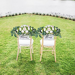 WJYIKEE Artificial Flower Swag 30 Inch Rose Peony Swag Arch Wreath Centerpiece for Wedding Ceremony Sign Home Room Garden Lintel Floral Decoration (Champagne)