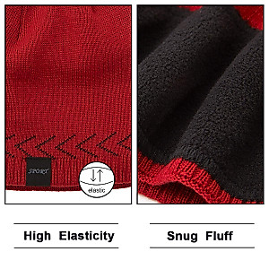 OMECHY Mens Winter Warm Knitting Hats Plain Skull Beanie Cuff Toboggan Knit Cap Black