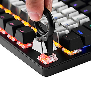 Hallsen Metal Keycaps Mechanical Gaming Keyboard WASD Keycaps for FPS & MOBA, Upgraded Stainless Steel Custom 60% Keycaps Kit with Key Puller for Mechanical Keyboard Cherry Mx Switches (Silver)