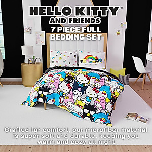 Franco Sanrio Hello Kitty & Friends Bedding 7 Piece Super Soft Comforter and Sheet Set with Sham, Full, (100% Official Licensed Product) Collectibles