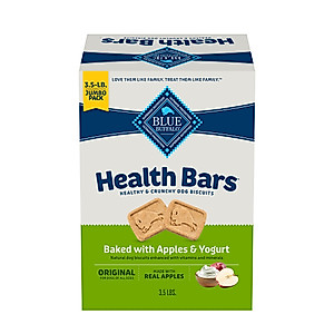 Blue Buffalo Health Bars Crunchy Dog Biscuits, Oven-Baked With Natural Ingredients, Apples & Yogurt, 3.5 lb Box