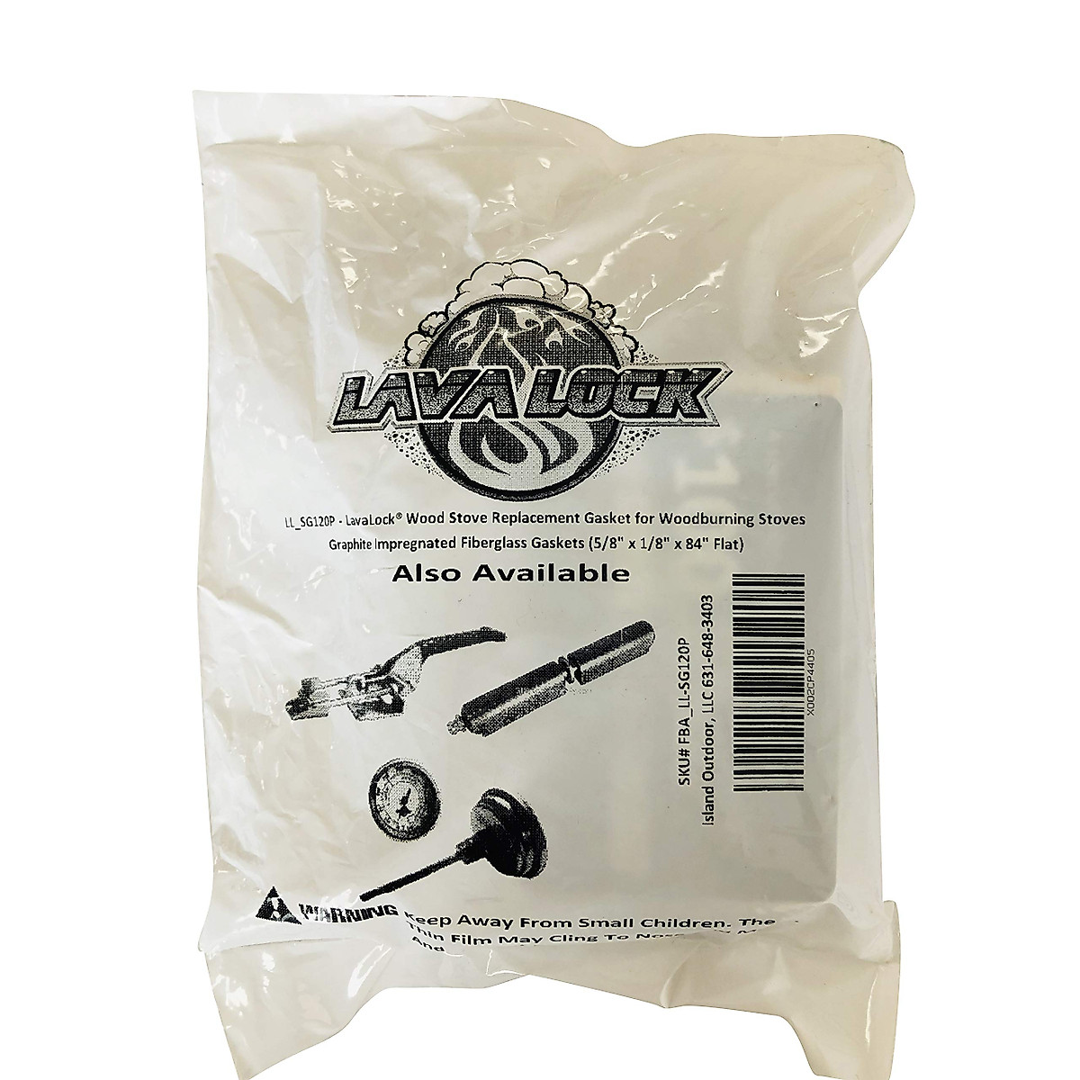 Wood Stove Replacement Gasket for Woodburning Stoves - Graphite Impregnated Fiberglass Gaskets (5/8" x 1/8" x 84" Flat - 120)