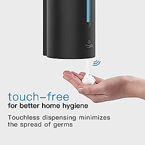 AIKE AK1255 Wall Mounted Touchless Automatic Foam Soap Dispenser Stainless Steel 24 fl.oz. Black