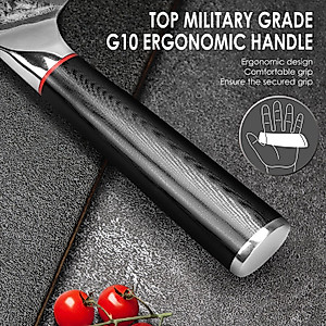 Chef Knife 8 Inch Damascus Kitchen Knife, Professional Japanese VG10 Damascus Steel Cooking Knife, Ergonomic Wood Knife Handle, Super Sharp Chef's Knives with Gift Box