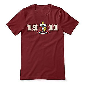 BBGreek Kappa Alpha Psi Fraternity Paraphernalia - 1911 Crest - Official Vendor - Crew Neck Shirt - Cardinal X-Large