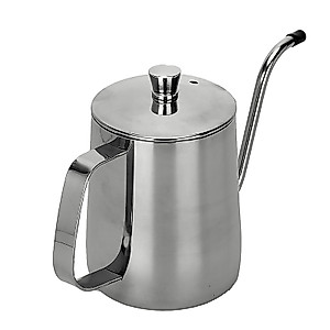 Mcilpoog Warrior Gooseneck Kettle 1.7 Liter for Pour Over Coffee and Tea with Temperature Indicator, Stainless Steel, 18/8, 304, for All Stovetops