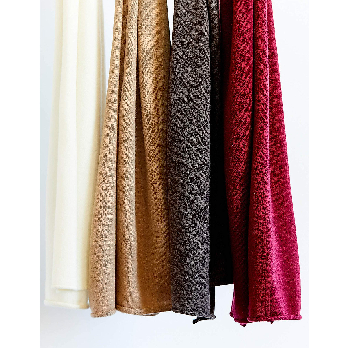 State Cashmere Unisex Long Jersey Knit Scarf Made with 100% Pure Inner Mongolian Cashmere - Elegant, Soft, & Versatile - Ultra Warm Winter Accessories - (Pale Charcoal, 80"x13.5")