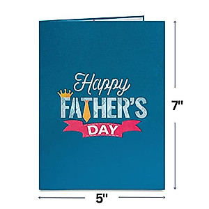 Paper Love Happy Fathers Day Pop Up Card, Gift For Dad, Husband, Son, Anyone - 5" x 7" Cover - Includes Envelope and Note Tag