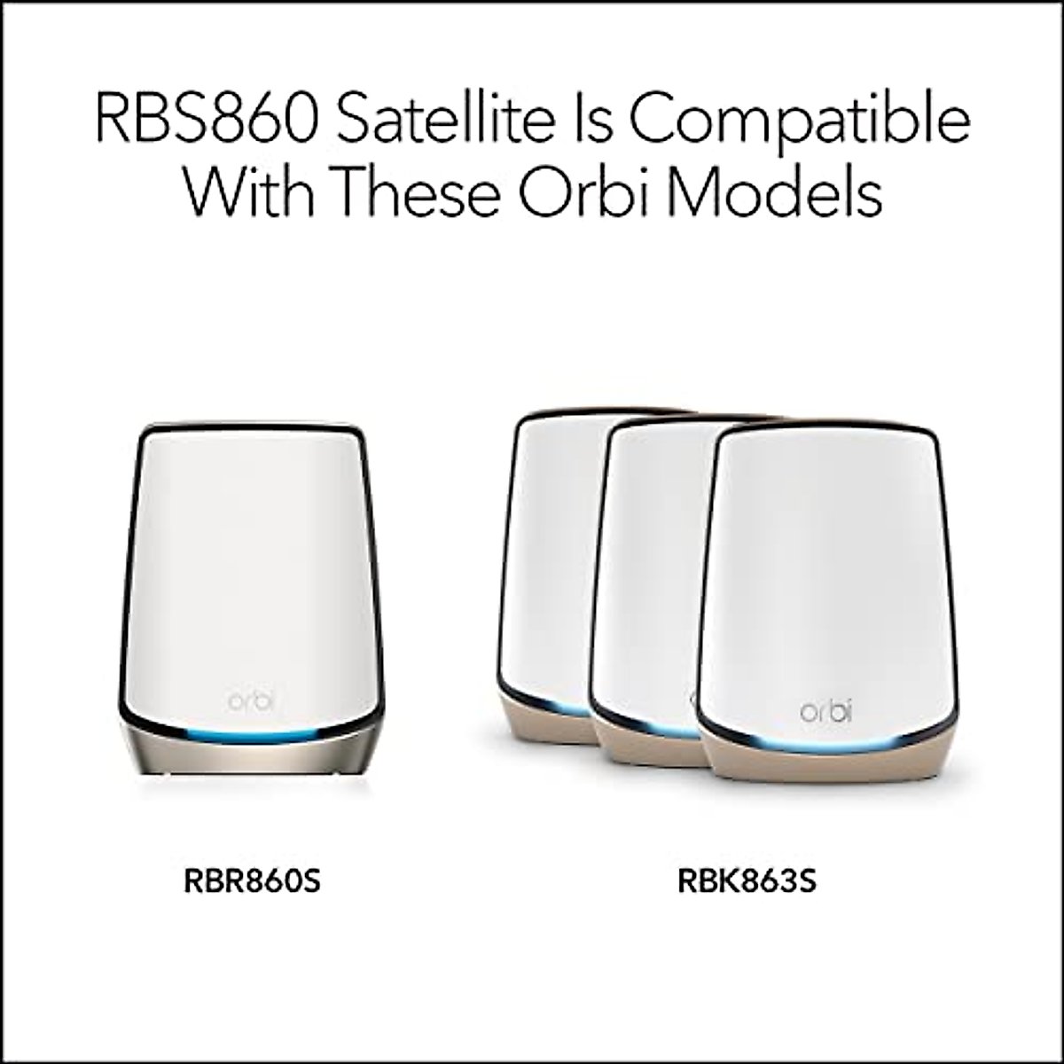 NETGEAR Orbi Tri-Band WiFi 6 Mesh Add-on Satellite (RBS860) - Works with Orbi RBR860S and RBK863S, Adds Coverage Up to 2,700 sq. ft., AX6000 (6Gbps)