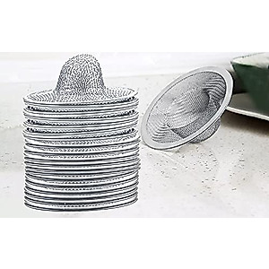 Shower Hair Drain Catcher, Stainless Steel Sink Strainer Hair Catcher Basket Filter Trap Fits Most Kitchen Sinks, Bathroom Sinks, Shower Tub Drains (50 Pack, 2.75 inch)