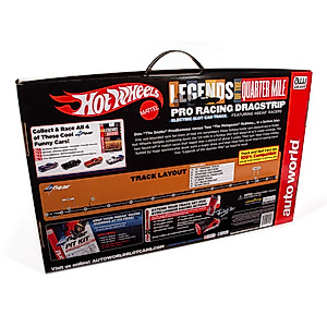 Round 2 13’ Hot Wheels Slot Drag Set Don Snake Prudhomme 1971 Plymouth Cuda Funny Car vs Tom Mongoose McEwen 1971 Plymouth Duster Funny Car (Includes Start Banner & Manual Finish Gate), red (SRS334)