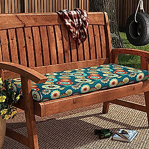 Magpie Fabrics Patio Bench Cushion Cover 48x18x3 Inch, NO Insert! Water Resistant UV Protection Outdoor Swing Loveseat Replacement Cover with Zipper, (Heronsbill Turquoise Green)