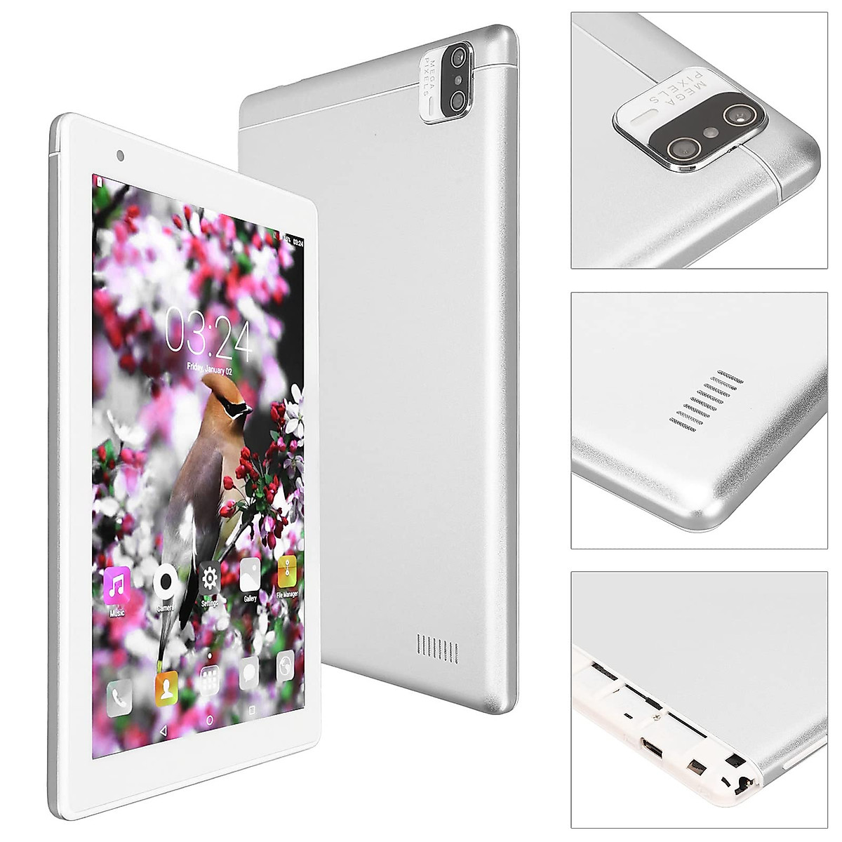 Tablet, 8 IPS Display 8.0 Tablet Dual Camera Octa-Core Processor 2GB RAM 32GB ROM Home (US Plug)