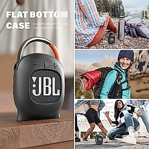 TUSITA Magnetic Silicone Case Compatible with JBL Clip 4