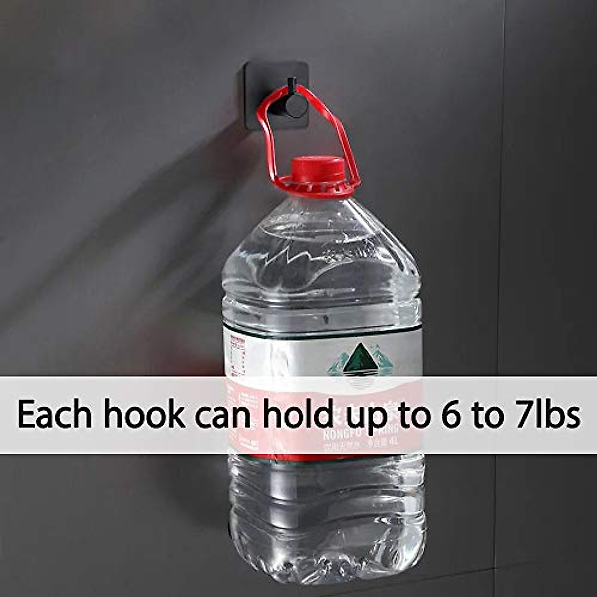 ShineMe Adhesive Hooks, Heavy Duty 304 Stainless Steel Wall Hangers for Hanging Coats Key Towel Hooks for Bathrooms Door Kitchen Office Home (Black, 4 Pack)