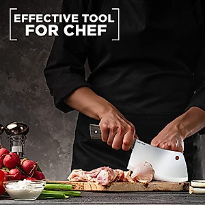 Grand Way Butcher Knife - Cleaver Knife for Meat Bone Vegetable Fruit Knife - Indoor Outdoor Cooking Utensil -