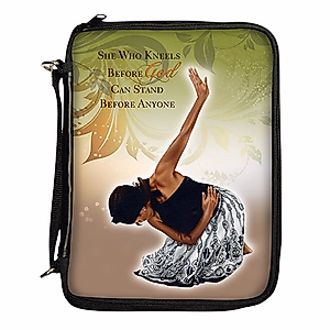 African American Expressions - She Who Kneels Bible/Book Organizer (7.5" x 10.5" x 2.5," Removable shoulder strap included) BO-123