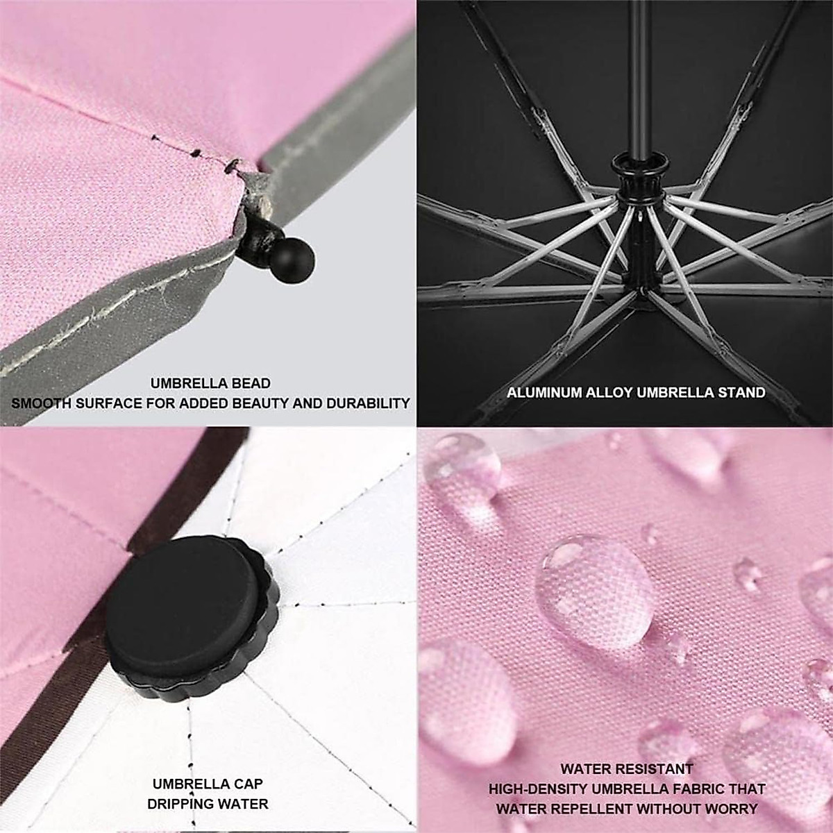 Hannstar Automatic Kids Umbrella, Folding Telescopic Toddler Umbrella for girls & boys, UV/Sun Protection - Strong and Portable - Compact, Durable, Lightweight Cute Kitty Brolly