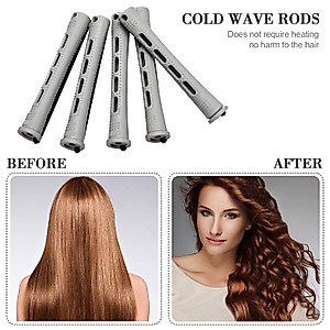 WILLBOND 36 Pieces Cold Wave Rod Hair Perm Rods Hair Rollers Perming Curlers with Steel Rat Tail Comb for Hairdressing Styling