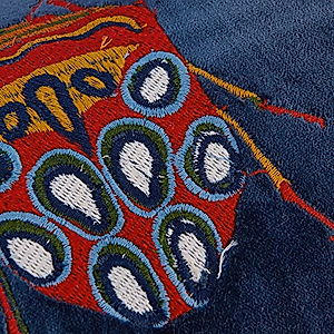 Creative Co-Op Cotton Velvet Lumbar Beetle Embroidery, Multicolor Pillow, Multi