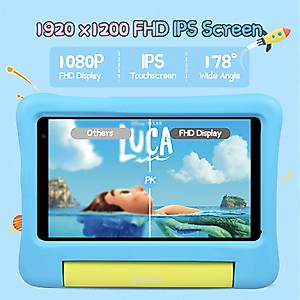 KYASTER Kids Tablet, Toddler Tablets,7 inch 5G WiFi 6 Android 12, Full HD 1920x1200 IPS Screen, 2GB RAM 32GB ROM,Parental Controls Game Education Apps,EVA Kids-Proof Case with Stylus