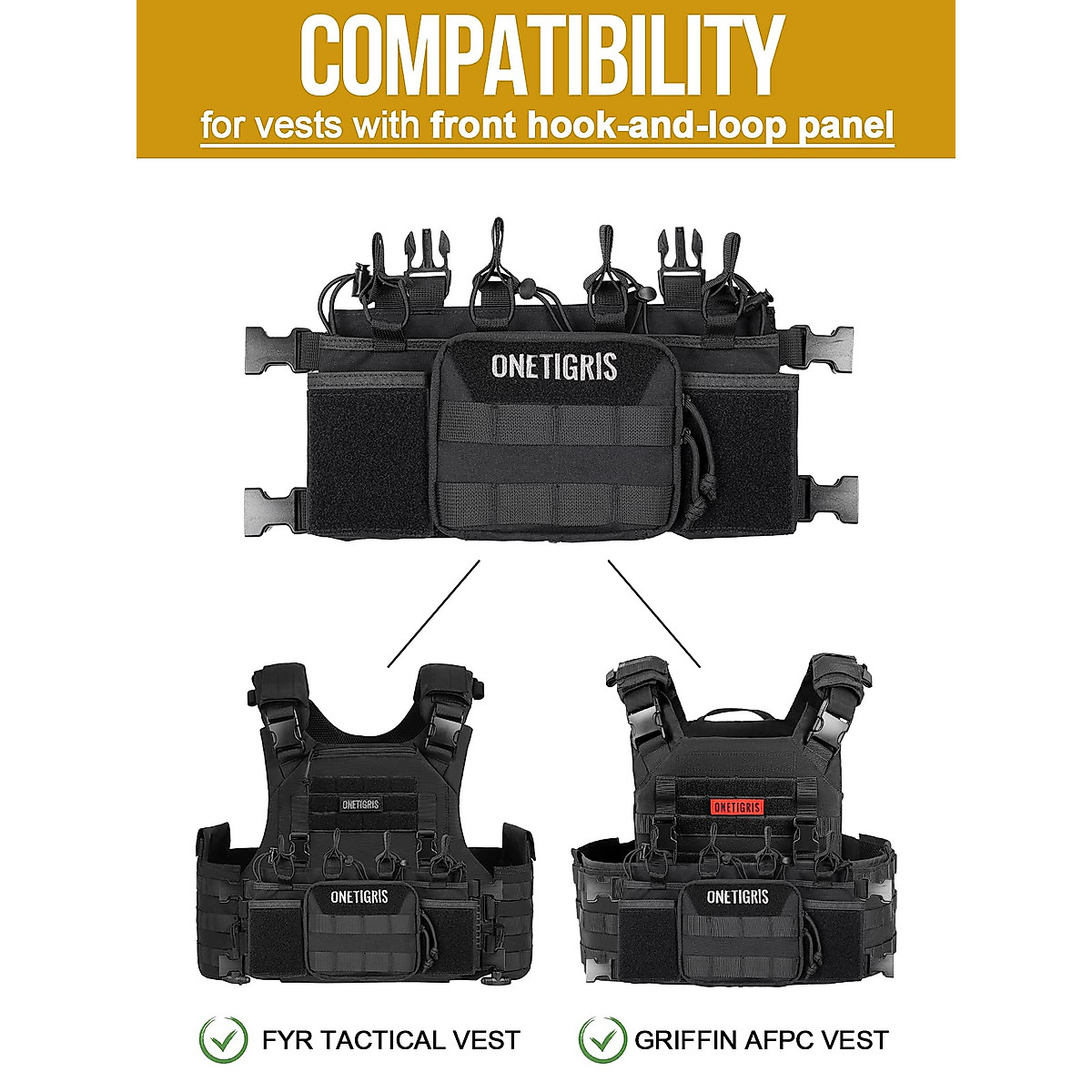 OneTigris VULTURE Chest Rig, MOLLE Chest Rigs Tactical for Outdoor, Green