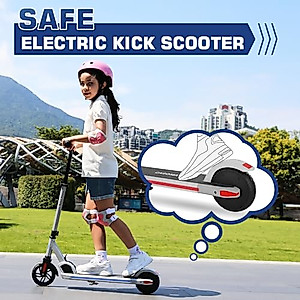 Caroma Electric Scooter for Kids Ages 8-12, Max 7 Miles Range and 10 Mph Max Speed, Colorful Rainbow Light, UL2272 Certification, Lightweight Electric Kick Scooter for Kids Boy Girl (Silver)