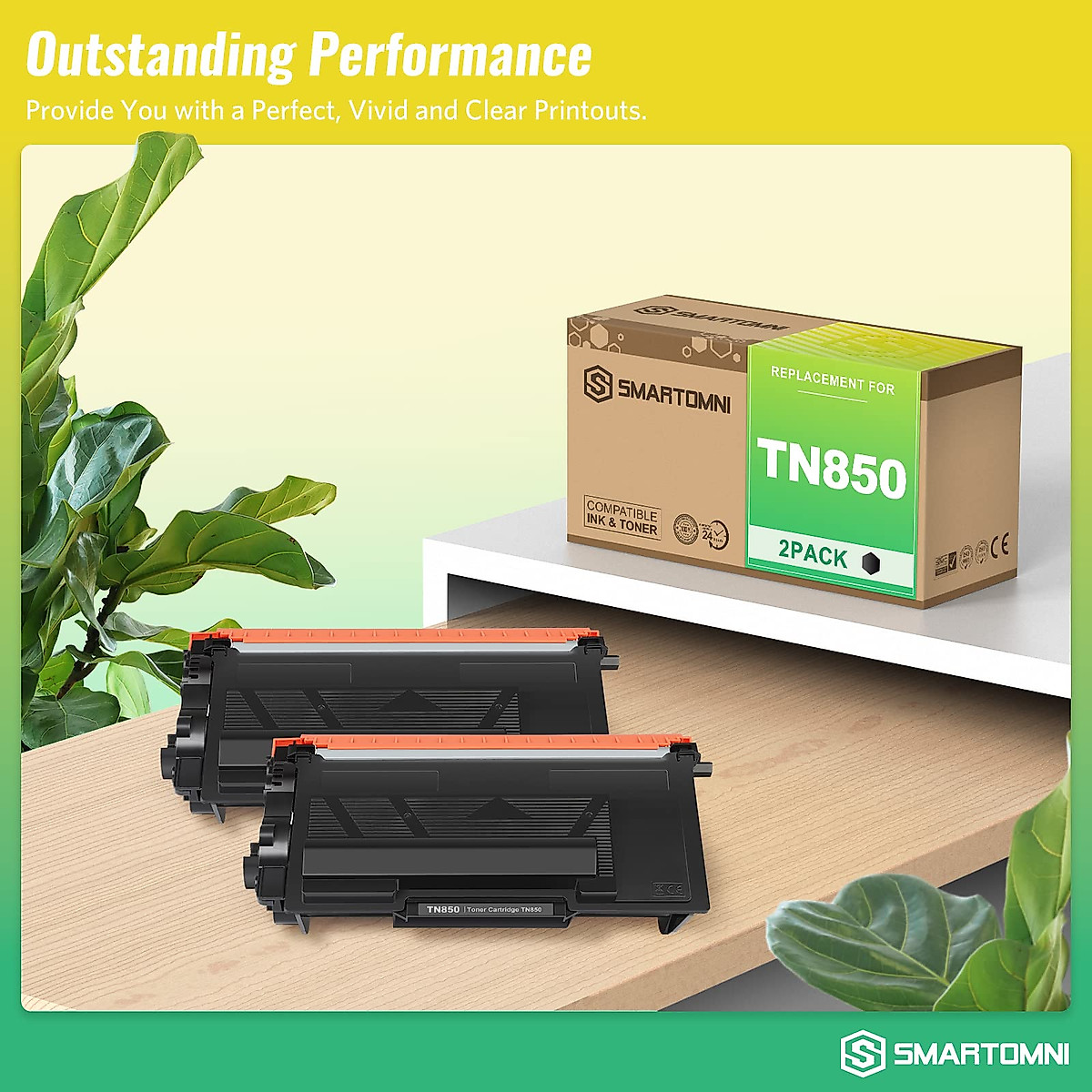 S SMARTOMNI TN850 TN850 TN820 High Yield Compatible Toners_Cartridges_Printer Replacement for Brother TN850 TN820 TN-850 HL-L6200DW HL-L6200DWT HL-L5100DN DCP-L5600DN MFC-L5800DW Pinter 4 Packs