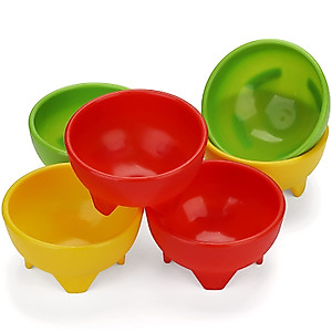 ZEAYEA Set of 18 Salsa Bowls, 12 oz Plastic Dipping Bowls, 4.5" Mexican Party Serving Bowls, Plastic Guacamole Bowls for Condiments, Dipping Sauces, Taco, Snack