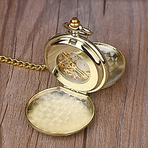 Brelsen Royal Gold Double Hunter Mechanical Pocket Watch