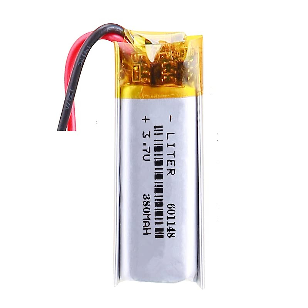 Liter 3.7V 380mAh 601148 Lipo Battery Rechargeable Lithium Polymer ion Battery Pack with Two Lines