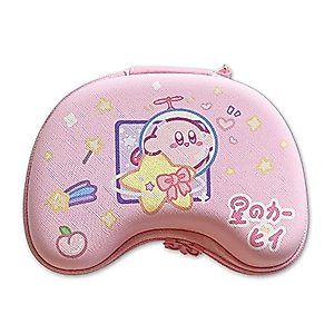 PERFECTSIGHT Carrying Travel Storage Case Compatible with Switch Pro Controller, PS5/ PS4 Controller, Xbox Controller, Portable Compact Hard Shell Protective Cover Bag for Kirbi Fans