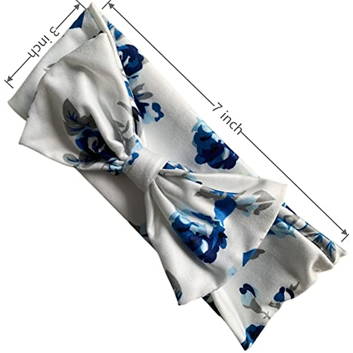 Newborn Swaddle Blanket, Baby Receiving Blanket Wrap with Headband for 0-3 Month Baby Girl and Boy(Blue), One size