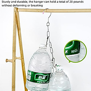 10 Pack Closet Organizer Clothes Hangers Space Saving, Stainless Steel Chain Clothes Hanger Organizer with 10 Slots,Vertical Space Saver Hangers for College Essentials Girls Bedroom