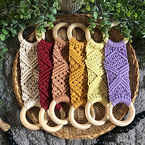 Macrame Kitchen Towel Holder, Macrame Towel Holder Ring, Macrame Dish Towel Holder, Macrame Towel Holde, Handmade Macrame Dish Towel Holder Decoration for Kitchen/Bathroom, Crochet Towel Holder