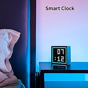 Divoom TimeBox Evo -- Pixel Art Bluetooth Speaker with 16x16 LED Display APP Control - Cool Animation Frame & Gaming Room Setup & Bedside Alarm Clock- Black