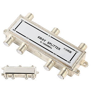 Restokki 6 Way Coaxial Cable Splitter 5-1000MHz, Cable Splitter Work with CATV, Satellite TV,Antenna System and MoCA Configurations