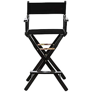 Casual Home Director's Chair ,Black Frame/Black Canvas,30" - Bar Height