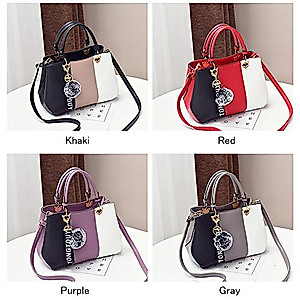 Handbags for Women Fashion Ladies Purses PU Leather Satchel Shoulder Tote Bags (red)