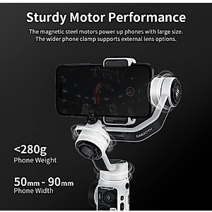 Zhiyun Smooth 5S Smartphone Gimbal Stabilizer 3-Axis with Built-in Fill Light for iPhone Android with Face Object Tracking for Vlog Video Live Stream INS YouTube (Smooth 5 Upgrade Version)-Gray