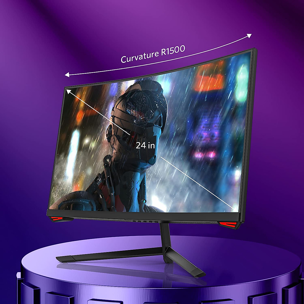Fiodio 24” Gaming Monitor, with 165Hz Refresh Rate, 1920 * 1080P Full HD, Adaptive Sync, MPRT 1ms, HDMI and DP Inputs (DP Cable Included), Flat, Black (24H2G)