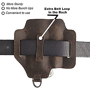 Topstache Leather Multitool Sheath,EDC Belt Organizer for Work and Daily Use,Leatherman Sheath,EDC Pocket Organizer for Flashlight and Multitool,Gifts for Men ,Leather Sheath for Multitool,Darkbrown