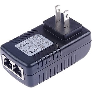 NOYITO 48V 0.5A POE Power Supply Injector Ethernet Adapter with Wall Plug IEEE 802.3AF Compliant 10 100Mbps (48V 0.5A, Black)
