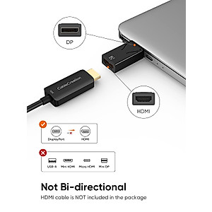 CableCreation DisplayPort to HDMI Adapter, 1080P Gold Plated DP to HDMI Adapter (Male to Female) 1.3V, Uni-Directional Display Port to HDMI Adapter