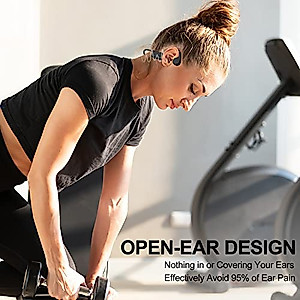 Bone Conduction Headphones, 2023 Upgrade Open-Ear Wireless Bluetooth Earphones, Sport Headphones with 8H Playtime, Microphone, Waterproof Wireless Earphones for workout, Running, Cycling, Driving, Gym