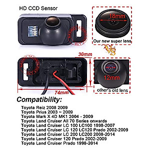 Super HD Vehicle Camera 1280x720 Pixels 1000 TV Lines Vehicle Car Rear View Backup Camera, 170° Viewing Angle Reversing Camera Replacement for Toyota Reiz Prius Prado Land Cruiser Waterproof