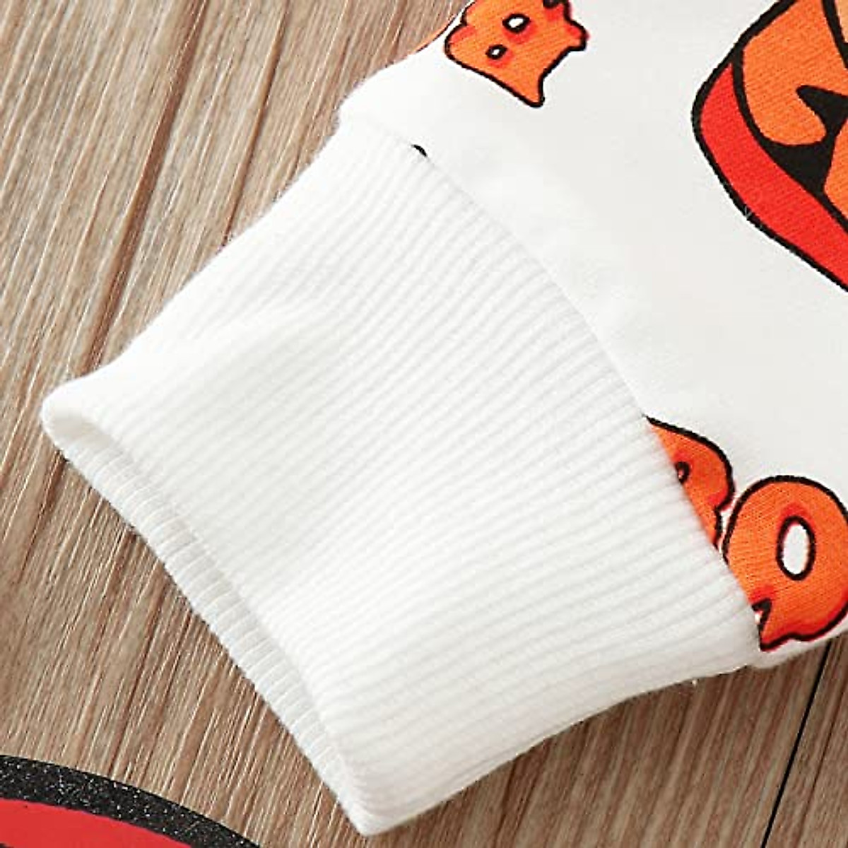 Newborn Baby Halloween Onesie Pumpkin Outfit Oversized Waffle Knit Sweater Bodysuit Pullover Baby Monster Sweatshirt Romper