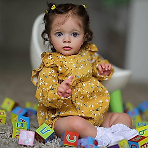 ROSHUAN Lifelike Reborn Baby Dolls Girl 24 inch Reborn Doll Vinyl Reborn Toddler Dolls Realistic Baby Dolls Girl Real Life Toddlers Reborn Baby Doll Cloth Body Kids Birthday Xmas Gift