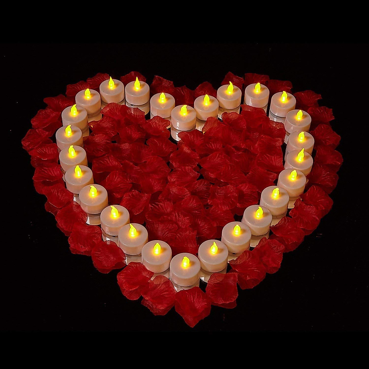 MINXIN Battery Operated Tea Lights Candles: 24 Pack Realistic and Bright Flickering Holiday Gift Flameless Candles LED Electric Tea Candles for Seasonal & Wedding Party Home Decoration (Warm Yellow)